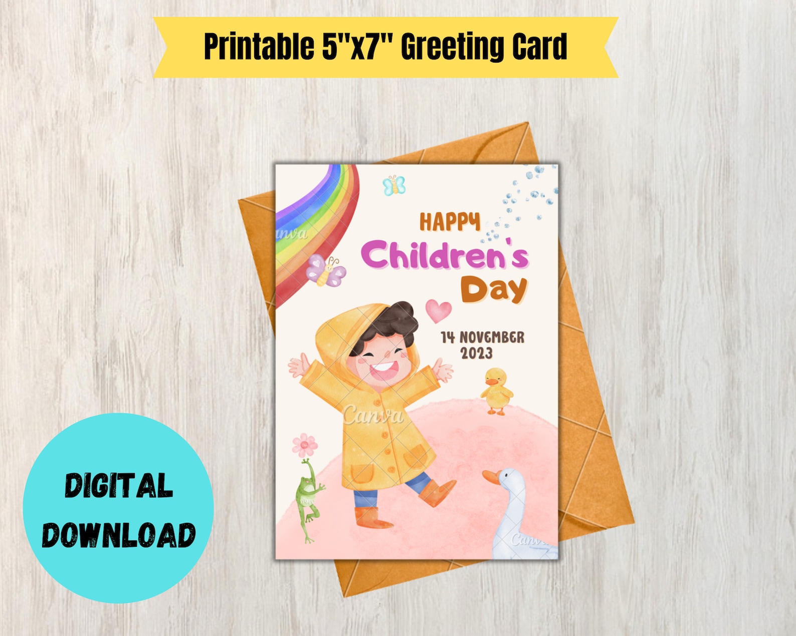 Printable Children's Day Card, Happy Children's Day Card, Cute Children ...