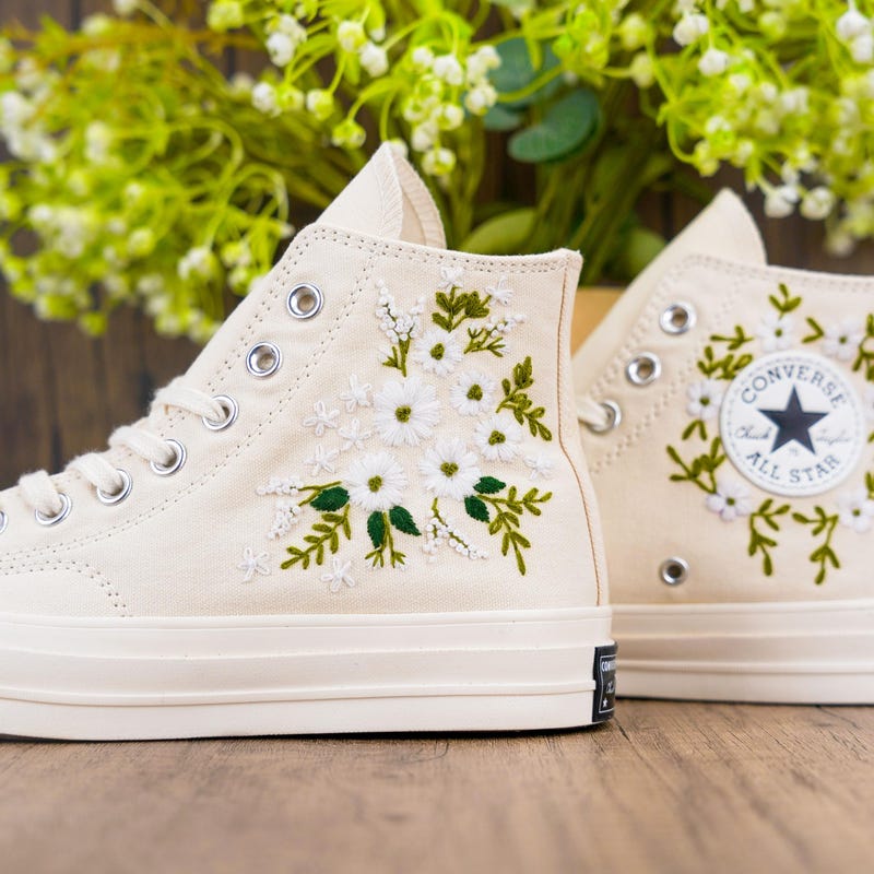 Embroidered Converse - Etsy