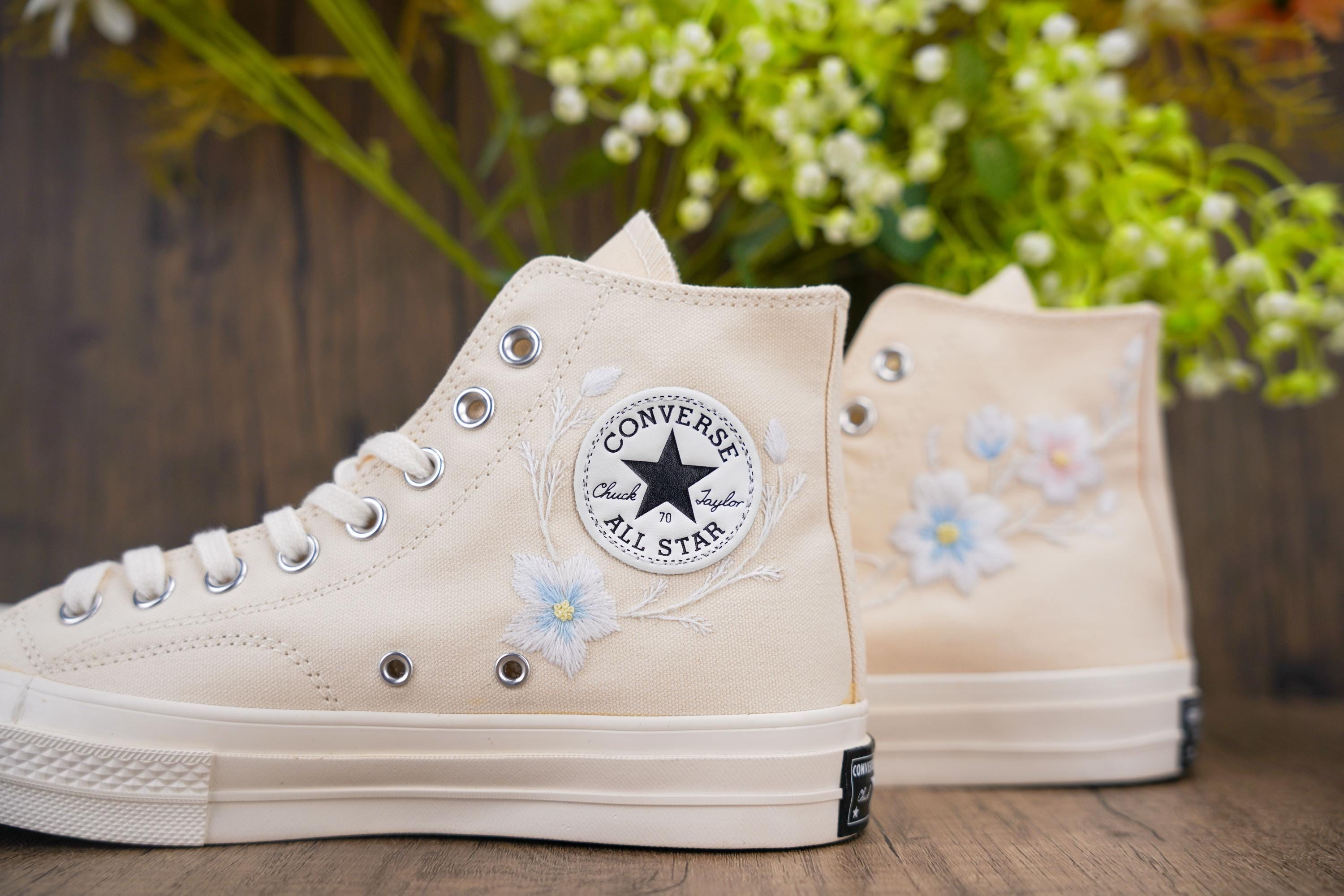 Custom Converse Chuck Taylor Embroidered,custom Embroidered Wedding ...