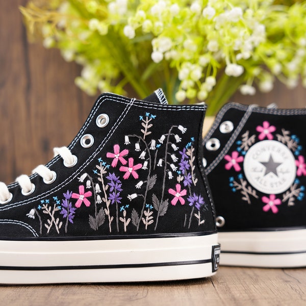 Embroidered Converse - Etsy