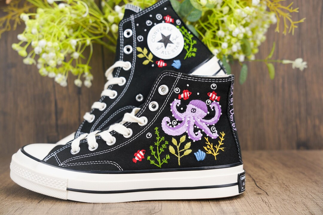 Custom Embroidered Sneakers, Converse Chuck Taylor Octopus Embroidered ...