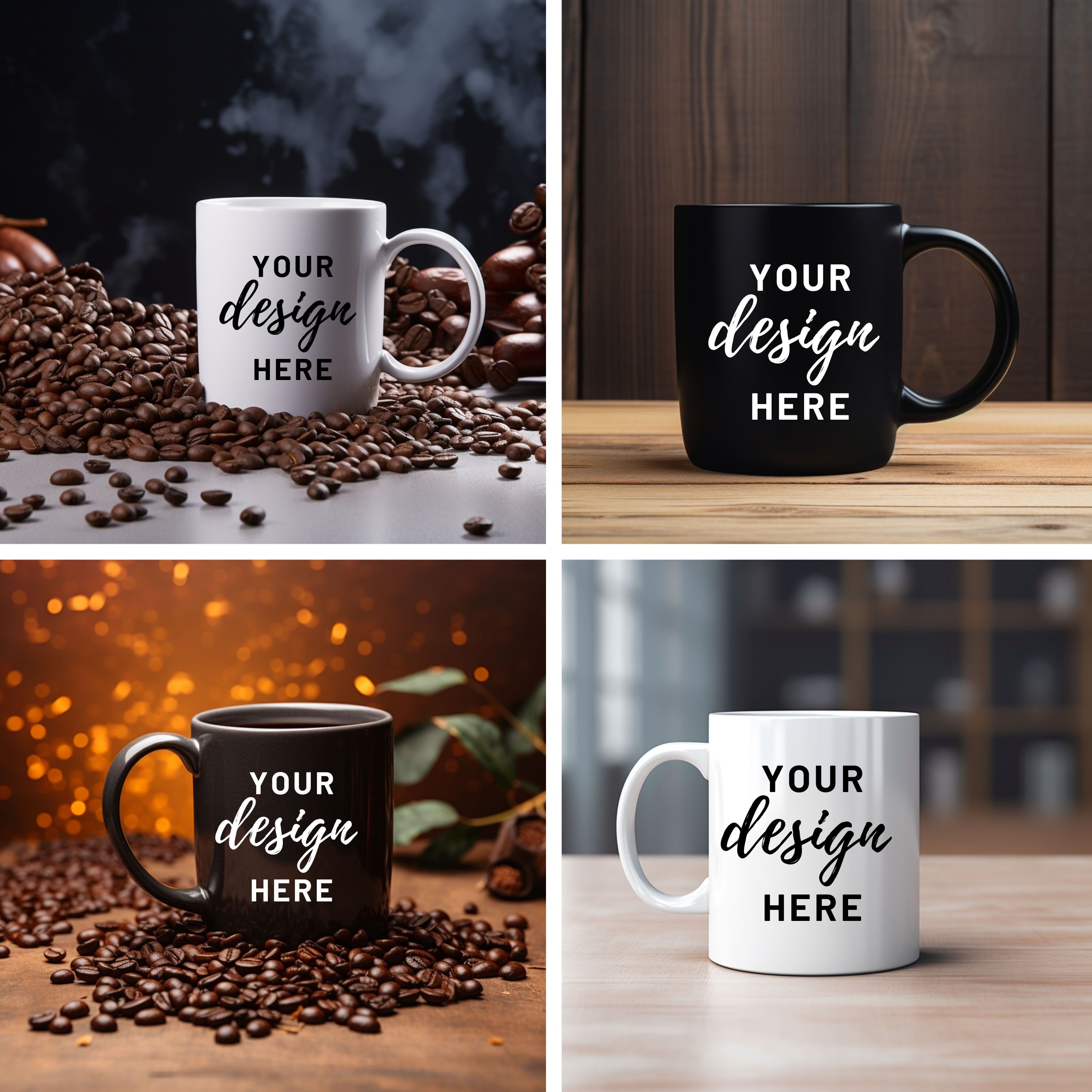 25 Mug Mockups Bundle, Coffee Cup Mock Up, Modern Mock Up, White Mug ...