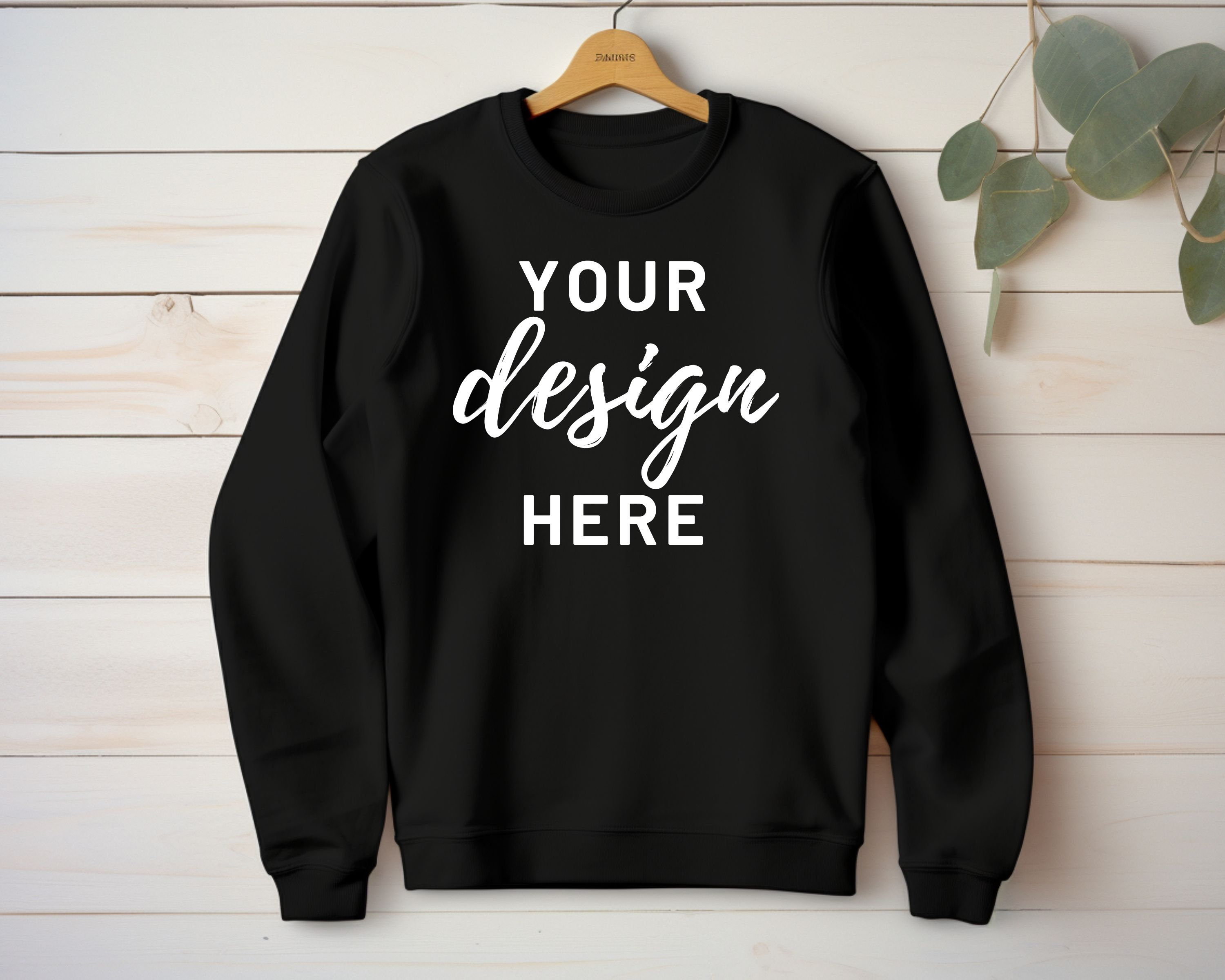 Black Sweater Mockup Black Gildan 18000 Mockup Black Gildan Sweatshirt ...