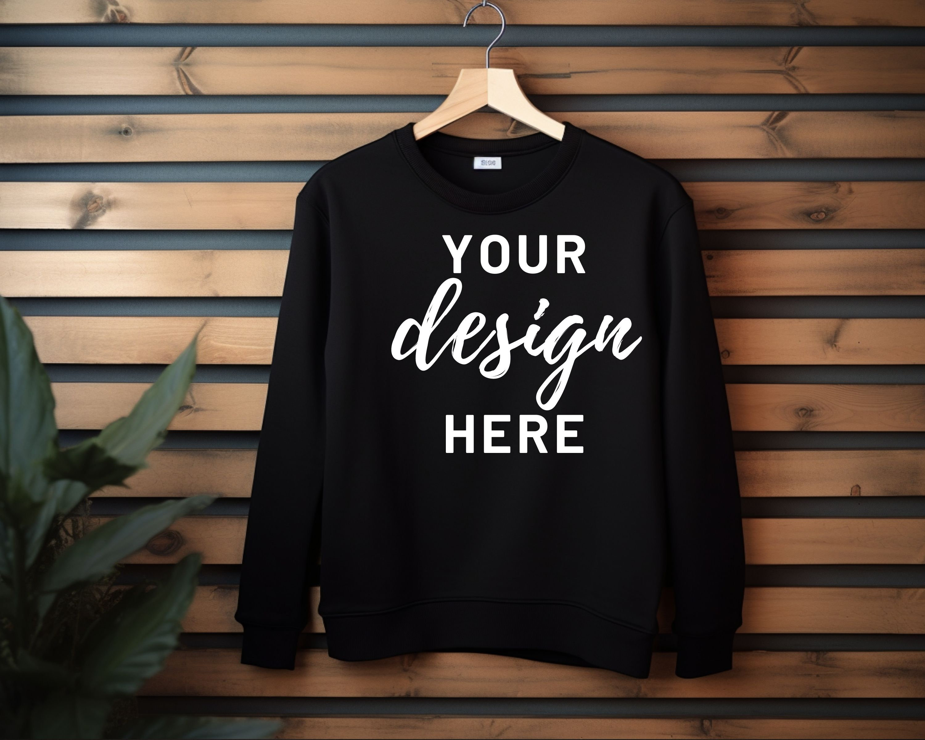Gildan 18000 Mockup Black Sweater Mockup Gildan Black Sweatshirt Stock ...