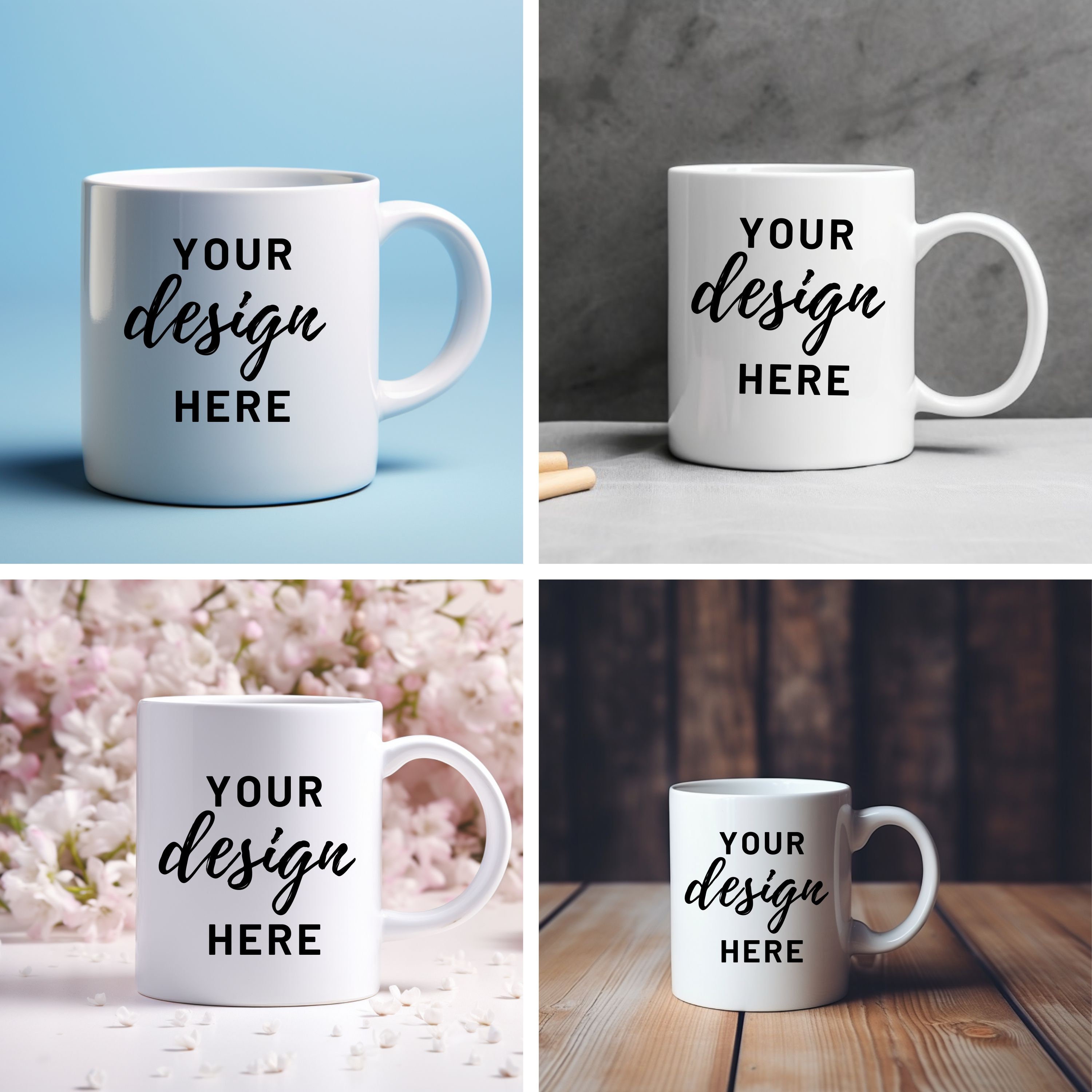 25 Mug Mockups Bundle, Coffee Cup Mock Up, Modern Mock Up, White Mug ...