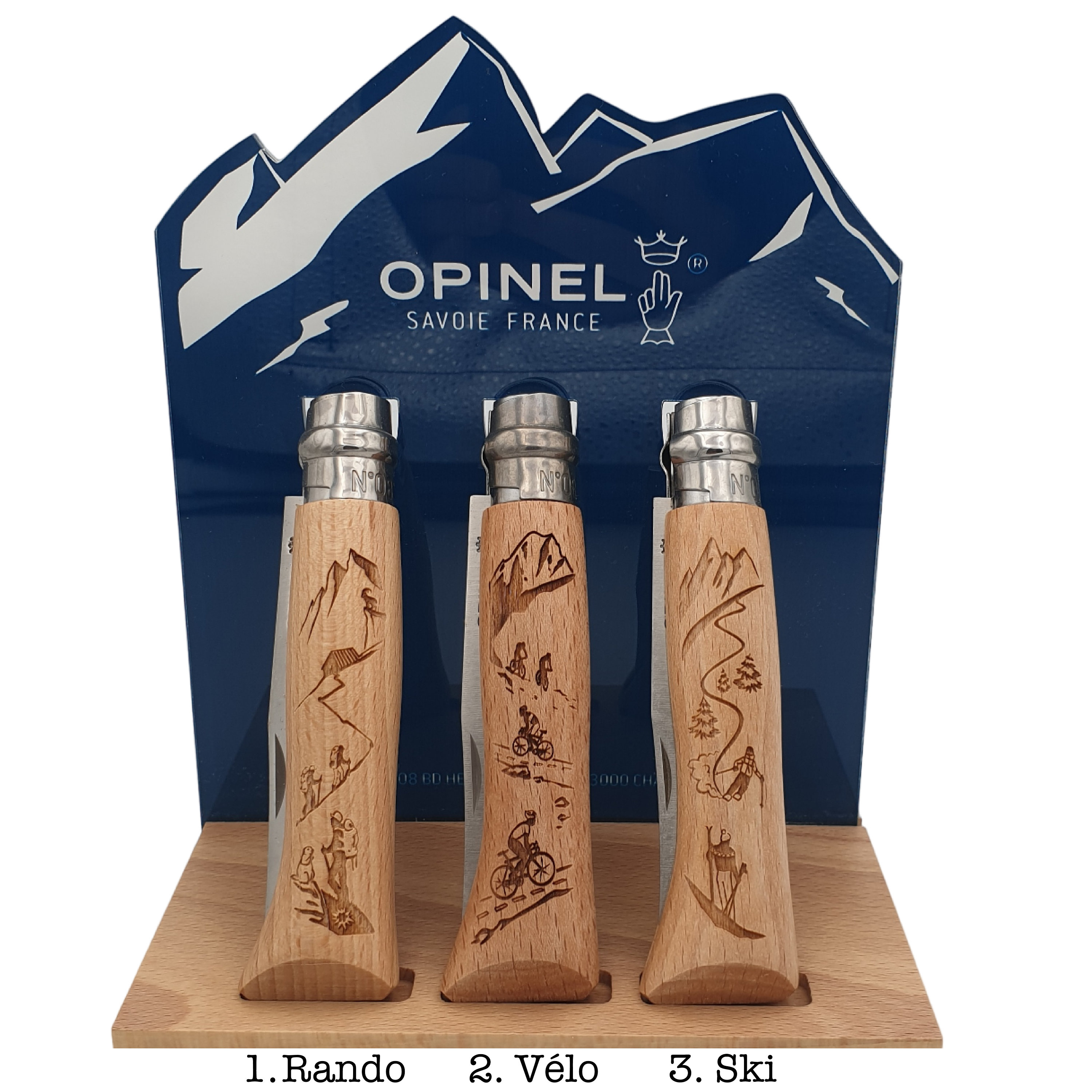 Opinel n 08 gravure Sport Rando Ski Vélo à personnaliser couteau gravé ...