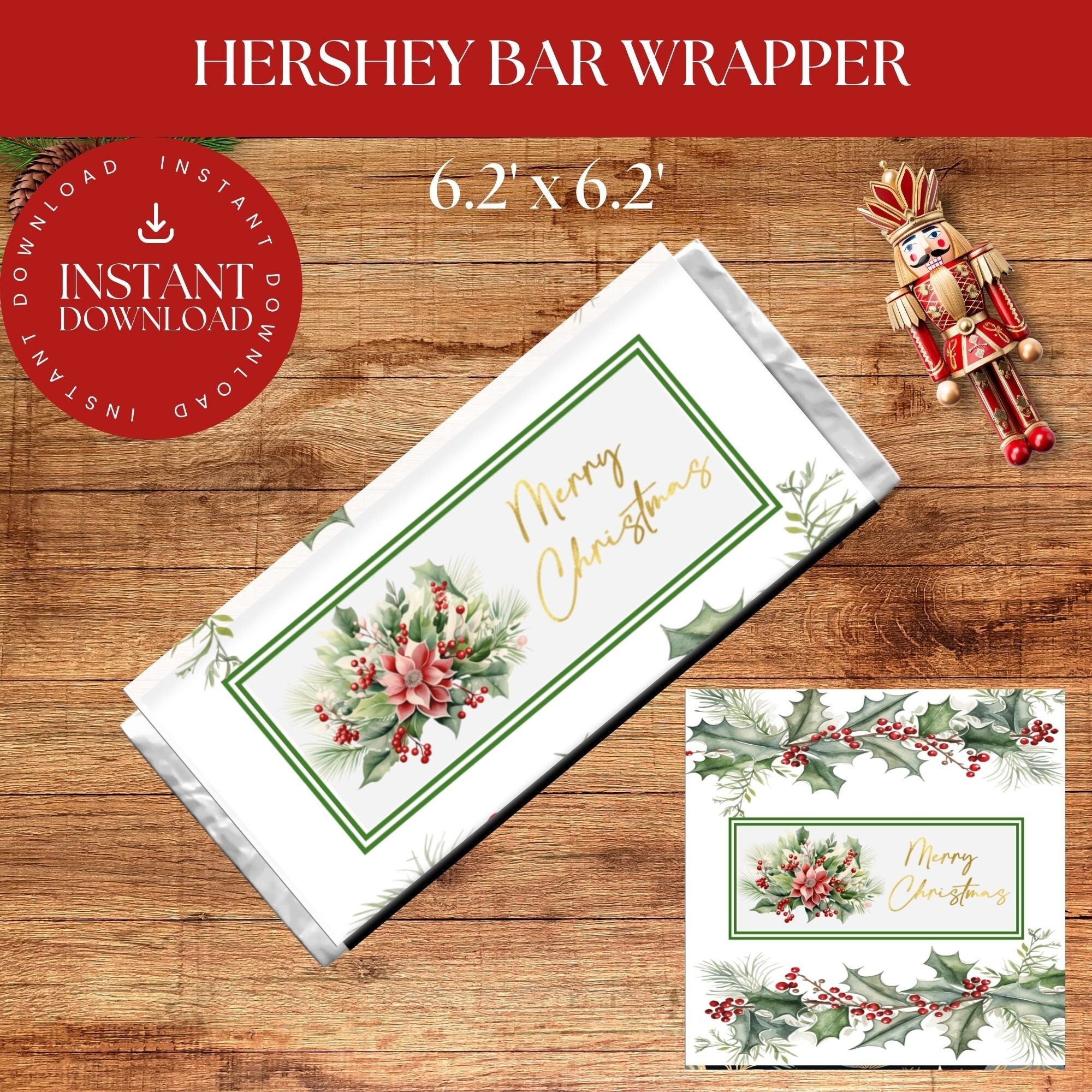 Editable Christmas Candy Bar Wrapper Template christmas Chocolate Gift ...