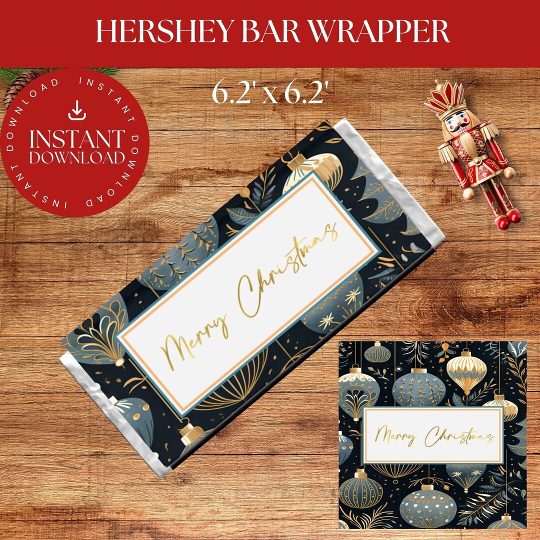 Editable Christmas Candy Bar Wrapper Template christmas Chocolate Gift ...