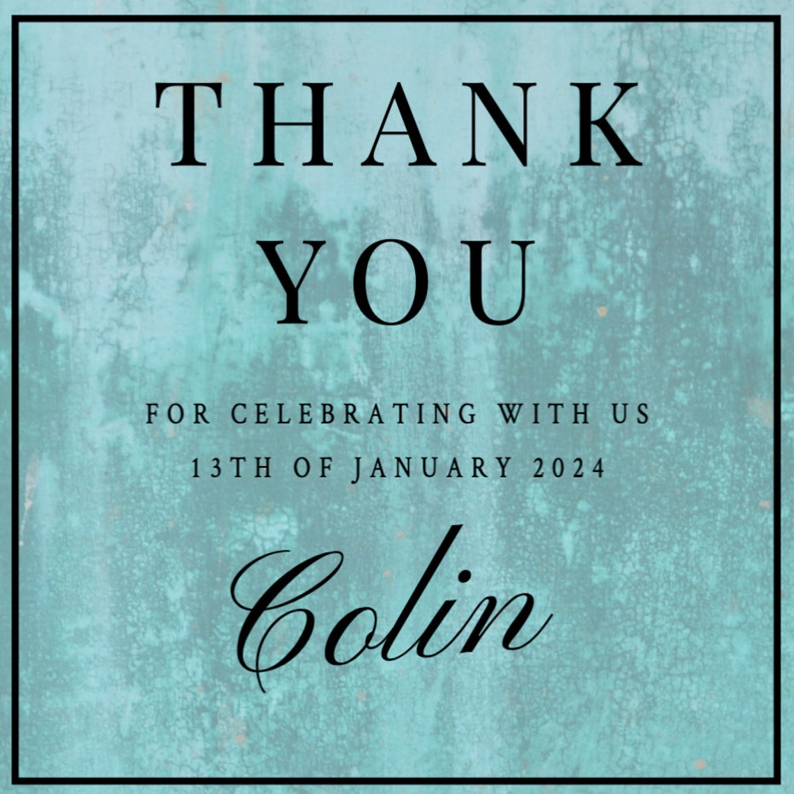 100th BIRTHDAY INVITATION and Thank You Tag Verdigris - Etsy