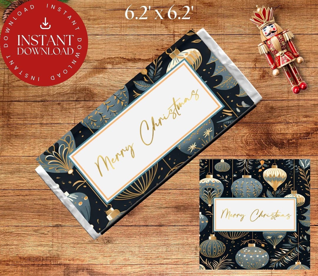 Editable Christmas Candy Bar Wrapper Template christmas Chocolate Gift ...
