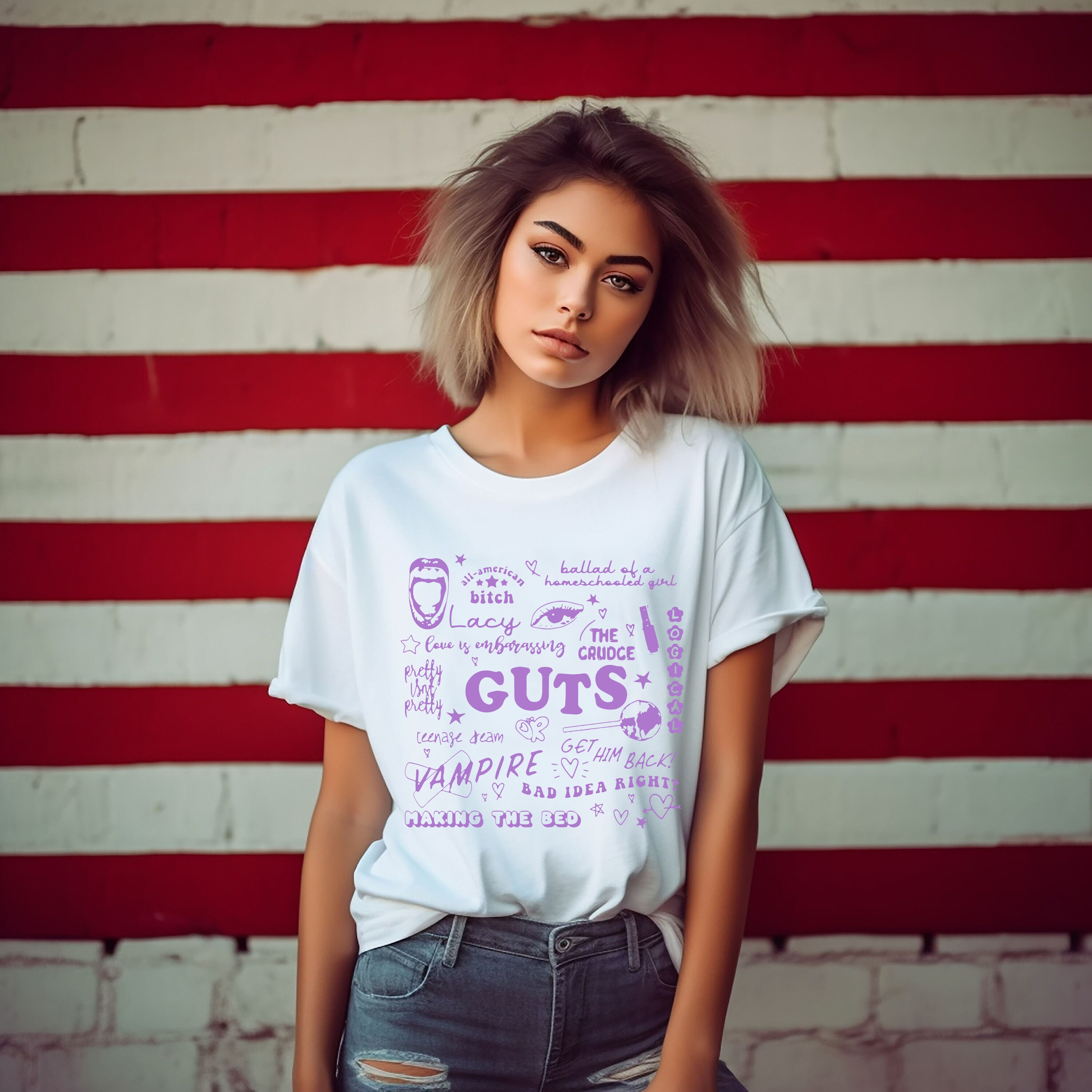 Olivia Guts Tour 2024 Png, Olivia Rodrigo Guts Merch, Vampire New ...