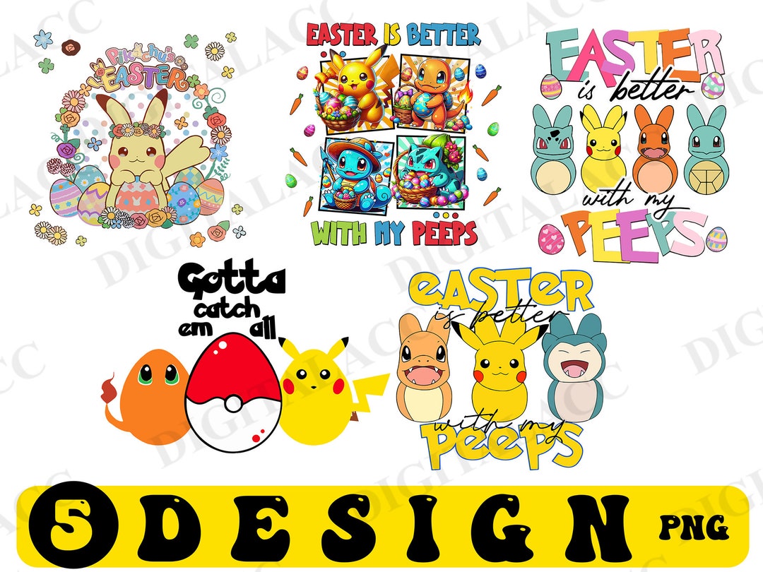 Pokemon Easter Day Png, Pikachu Friends Easter Png, Easter is Better ...