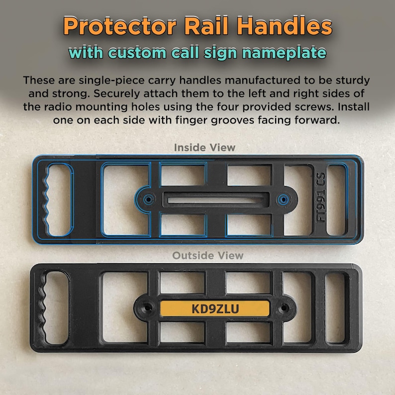 Personalizable Carry Handles for YAESU FT-991 and FT-991A Radio ...