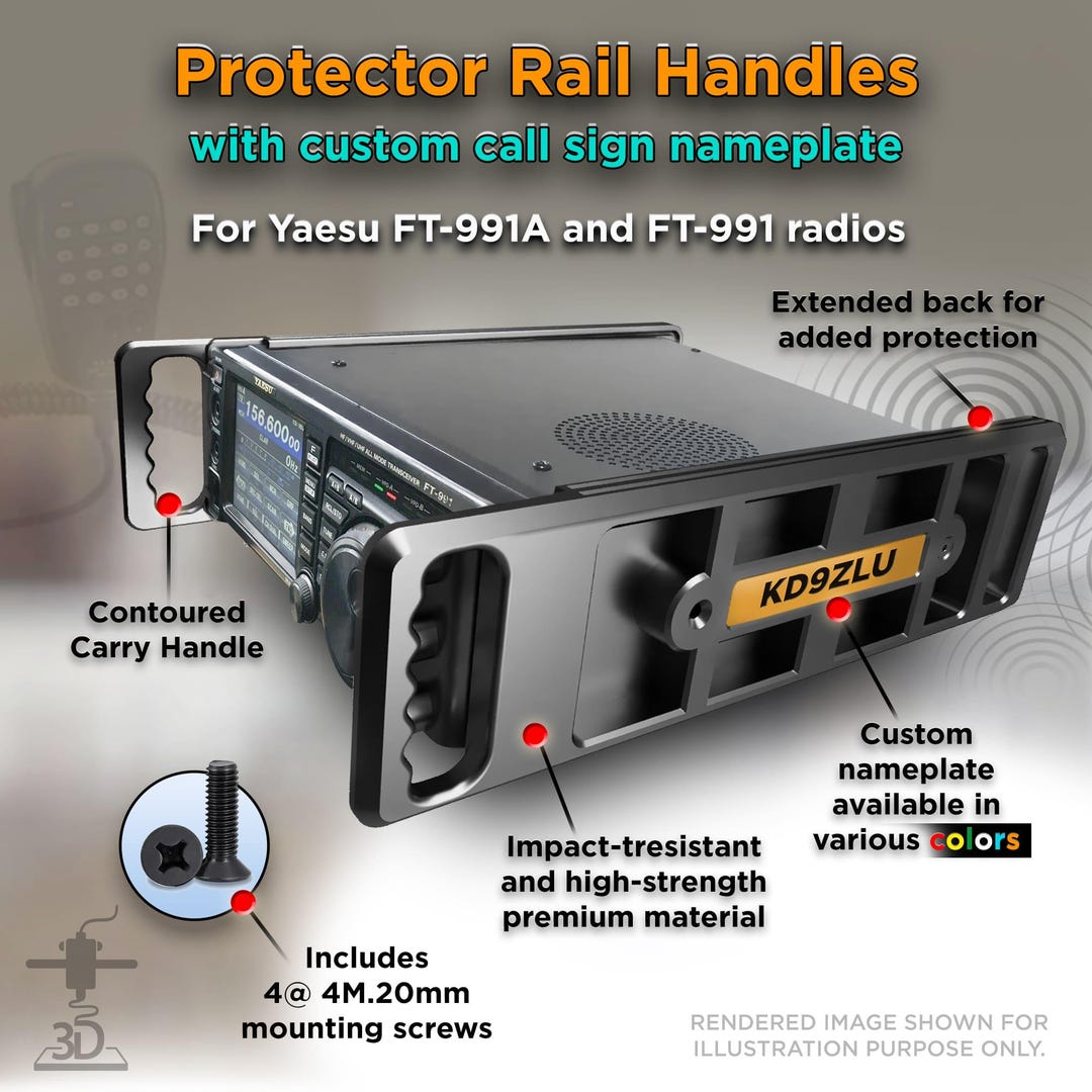 Personalizable Carry Handles for YAESU FT-991 and FT-991A Radio ...