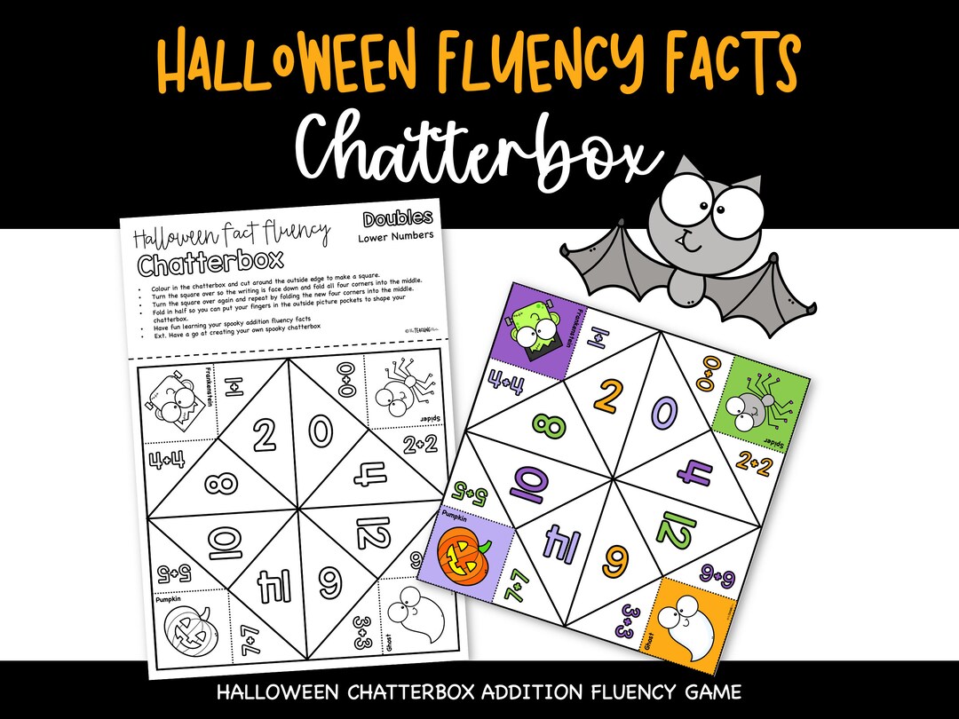 Halloween Addition Fluency Facts to 20 Chatterbox Halloween - Etsy