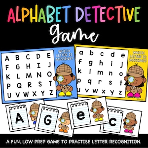 Alphabet Detective Game Upper & Lower Case Letter - Etsy