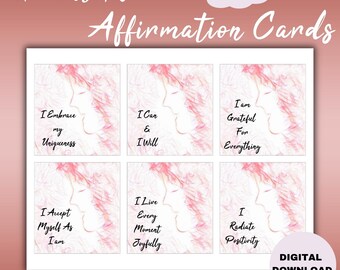 60 Positive Affirmation Card Deck, Vision Board Printables, Mindfulness ...
