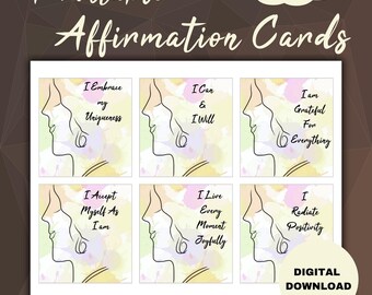 Positive Affirmation Card Deck Vision Board Printables Cards - Etsy