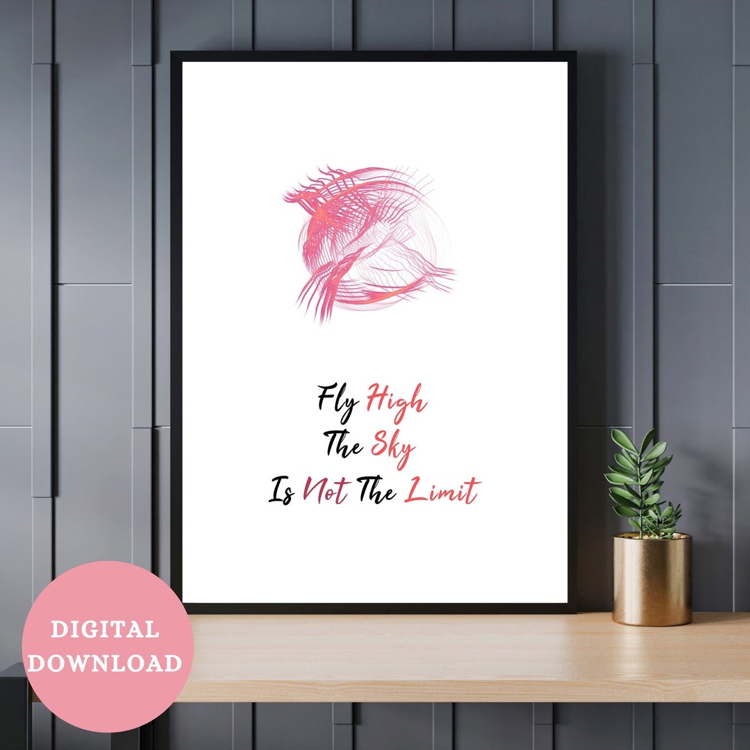 Fly High Motivational Wall Art, Goal Manifestation Office Décor ...