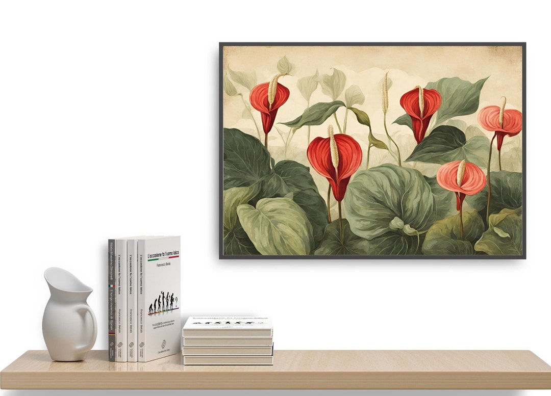 Anthurium 1857 Vintage Anthurium Wall Art Print Digital - Etsy