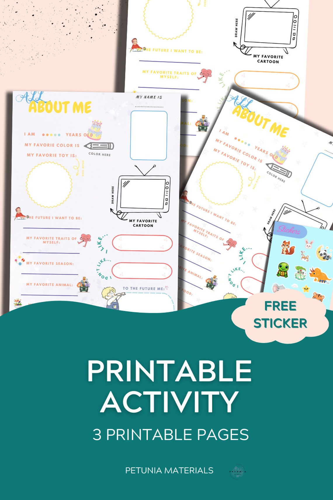 All About Me Sheets for Kids, Printiable Activity, All About Me Poster ...