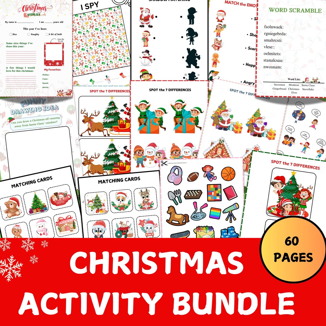 Printable Christmas Activity Bundle | Christmas Activities for Kids ...