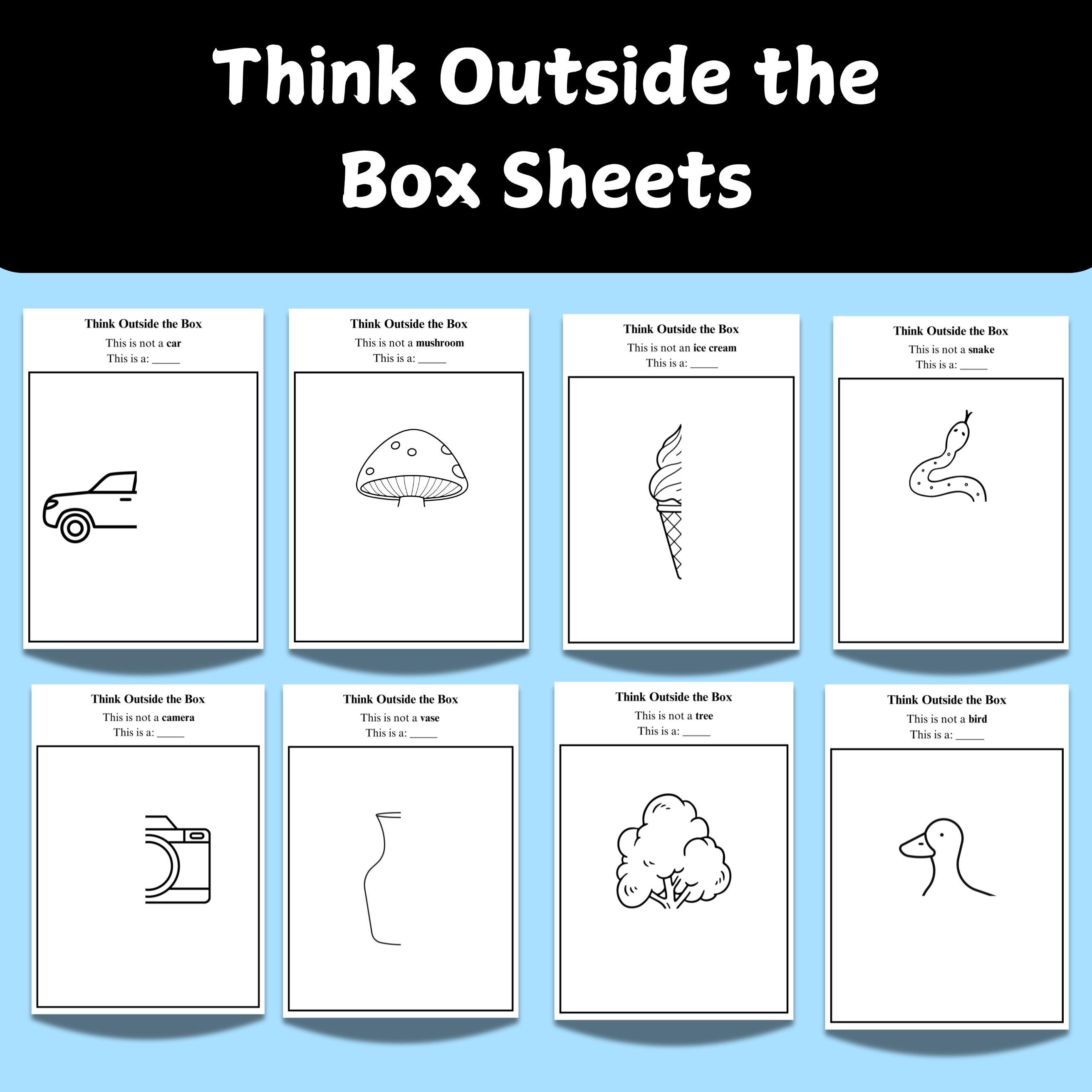 Think Outside the Box Sheets | Printable Worksheets | Preschool Activity | Homeschool Activity ...