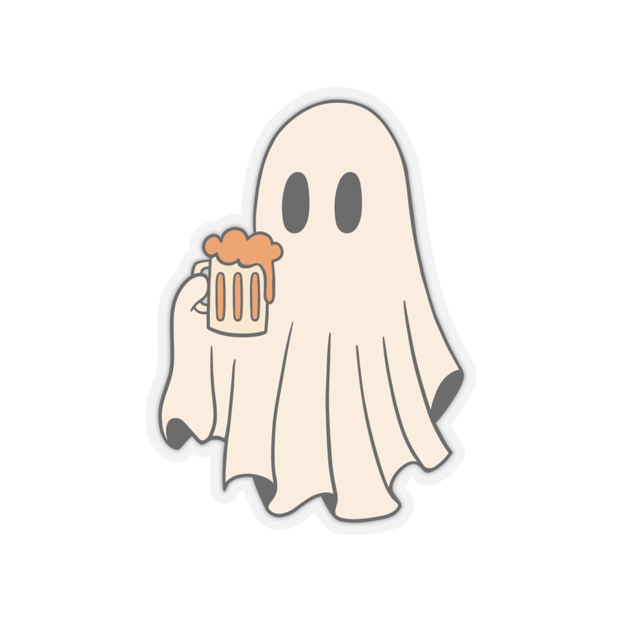 Cute Ghost Holding Beer Sticker - Etsy