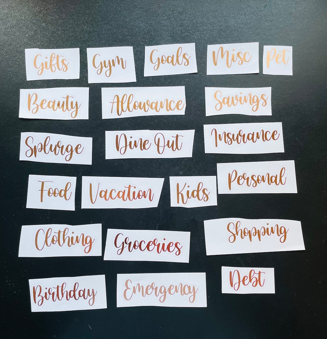 Budgeting Sticker Labels for Envelopes - Rose Gold - Etsy