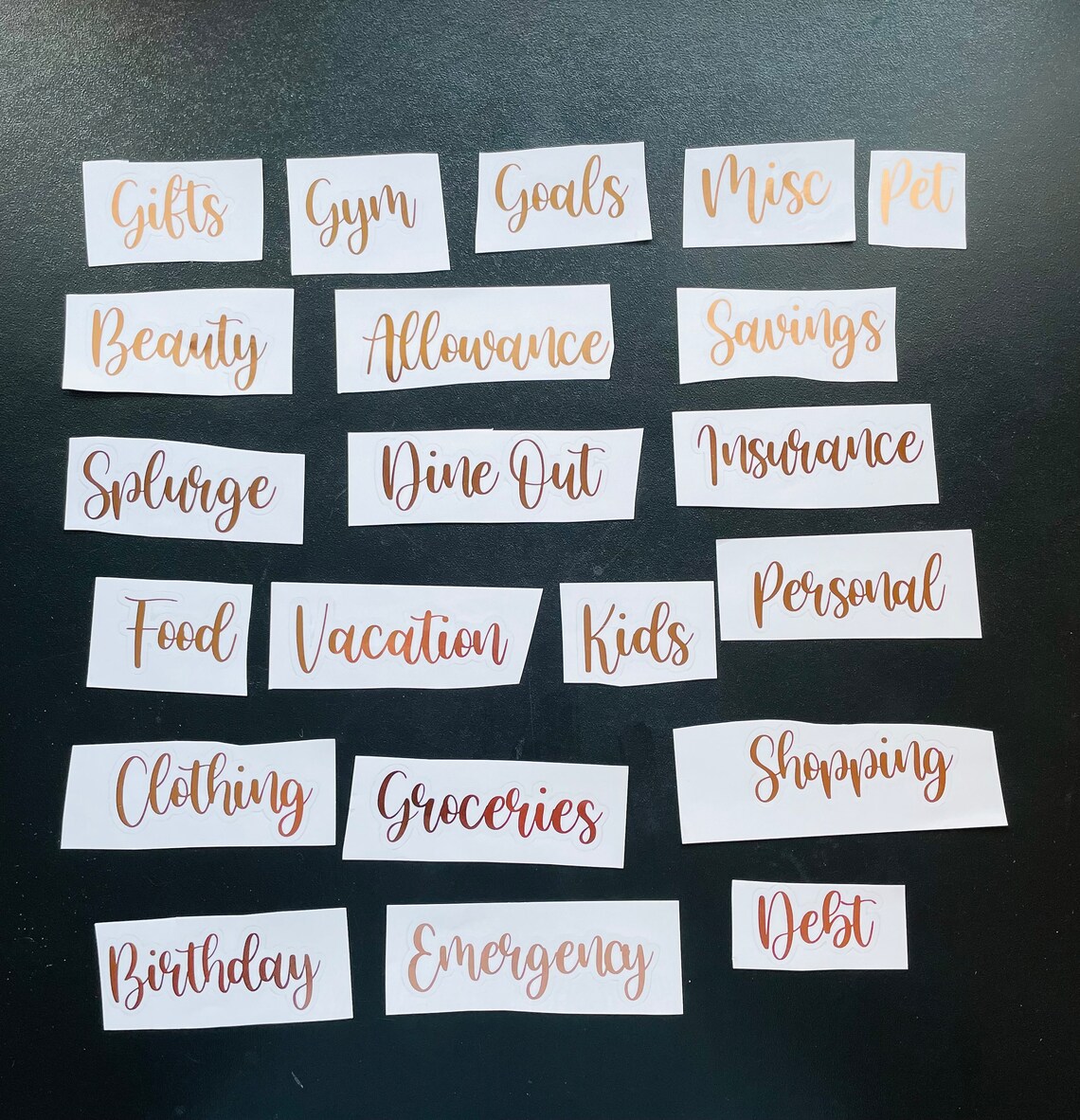 Budgeting Sticker Labels for Envelopes - Rose Gold - Etsy