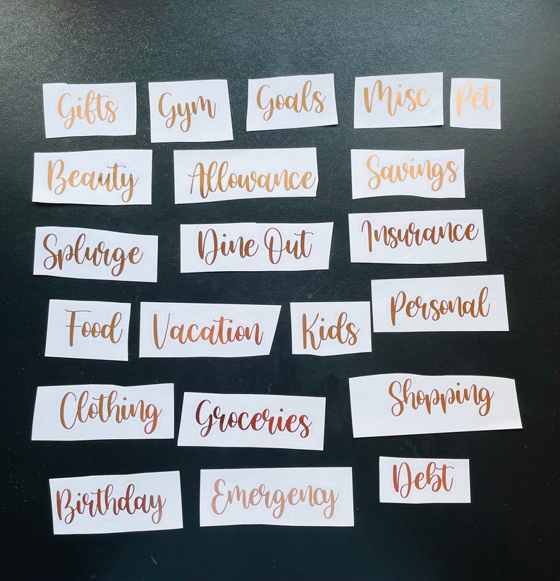Budgeting Sticker Labels for Envelopes - Rose Gold - Etsy