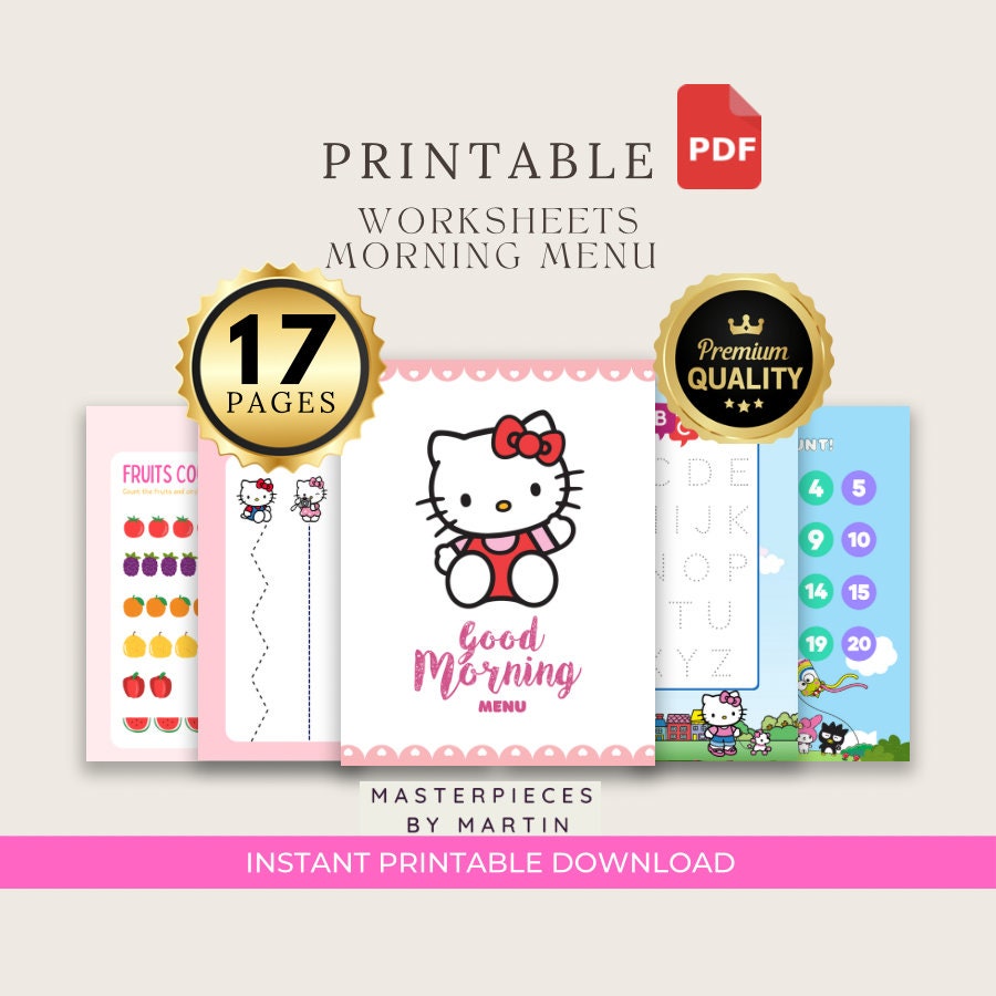 Hello Girl Activity Printable Morning Menu Worksheets Prek Preeschool ...