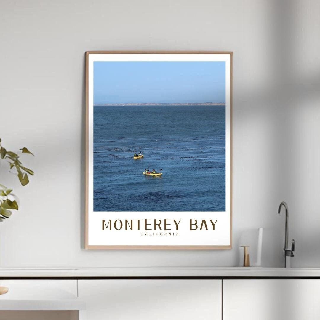 Monterey Bay California Poster, Monterey Poster, Surfer Poster, Beach ...