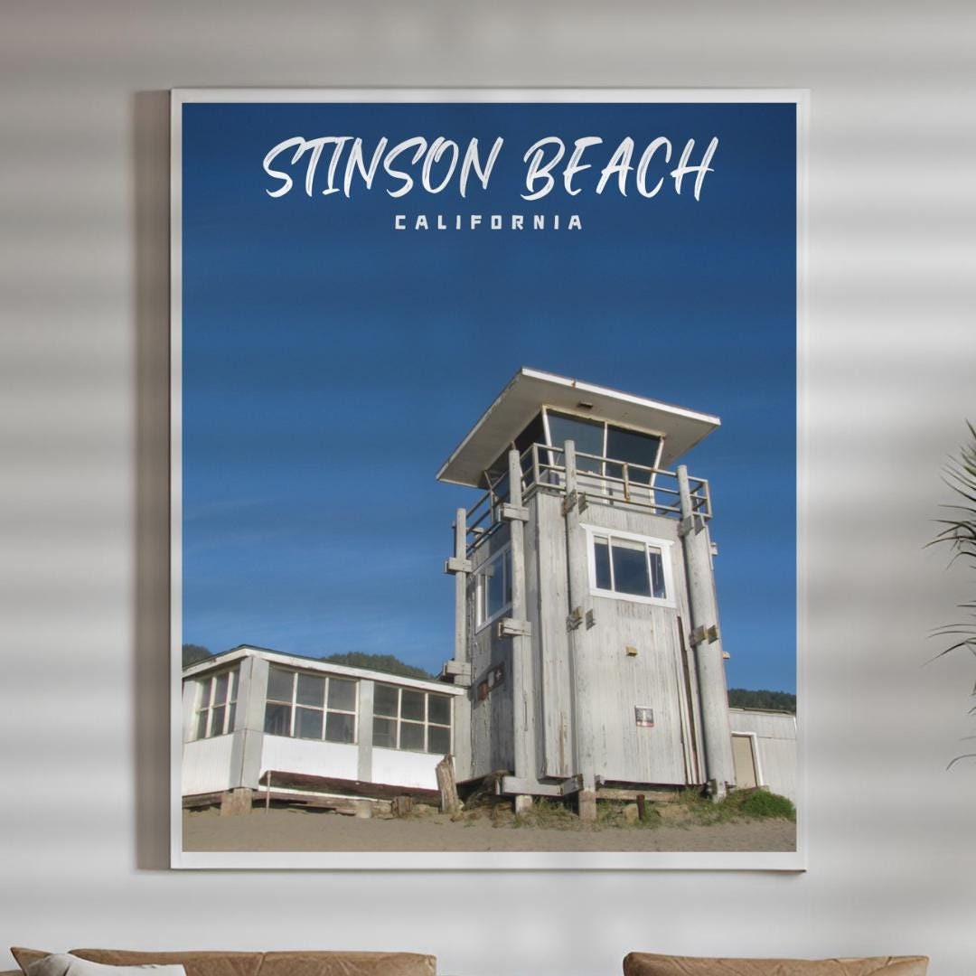 Stinson Beach Lifeguard Tower Poster, Stinson Beach, Beach Poster ...