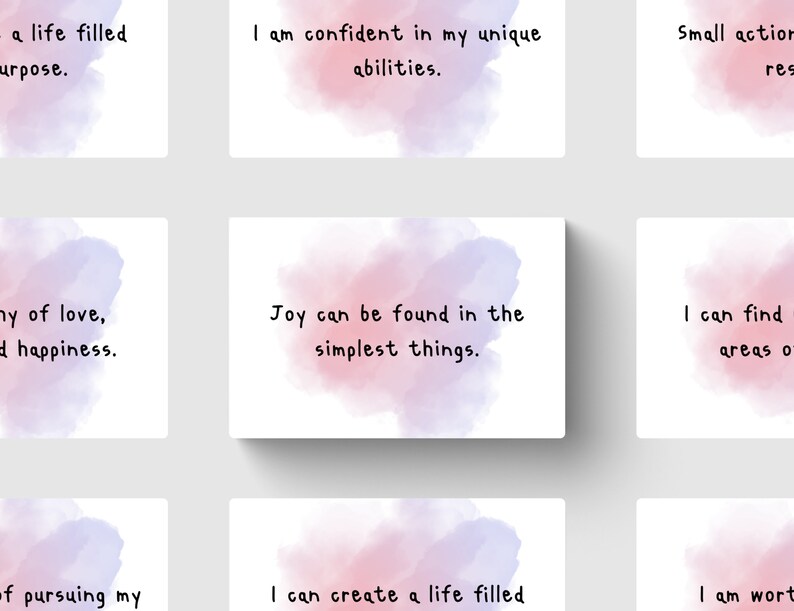300 Unique Affirmation Cards Pocket Positivity Supportive Cards Notes ...