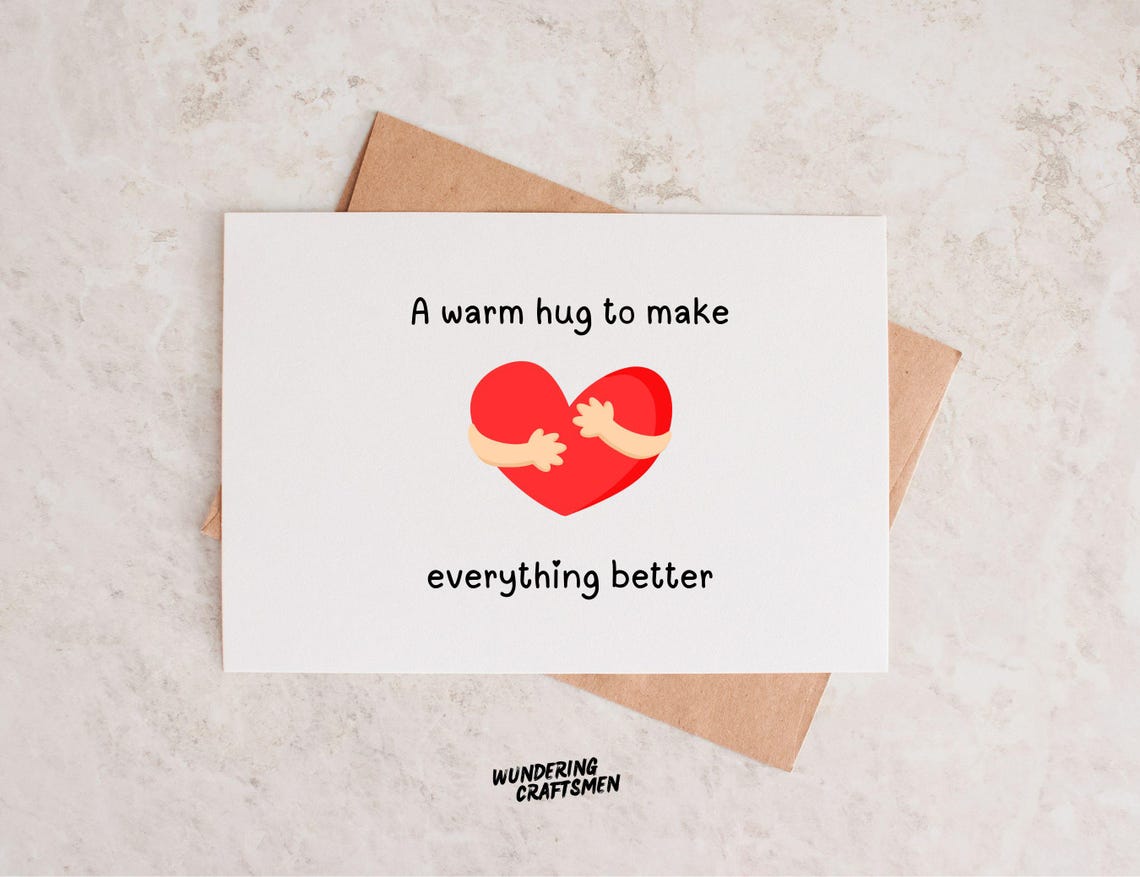 Warm Hug Card Printable Personalized Cheer up Card Print at Home ...