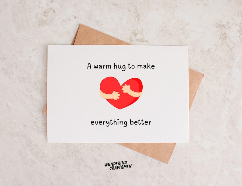 Warm Hug Card Printable Personalized Cheer up Card Print at Home ...