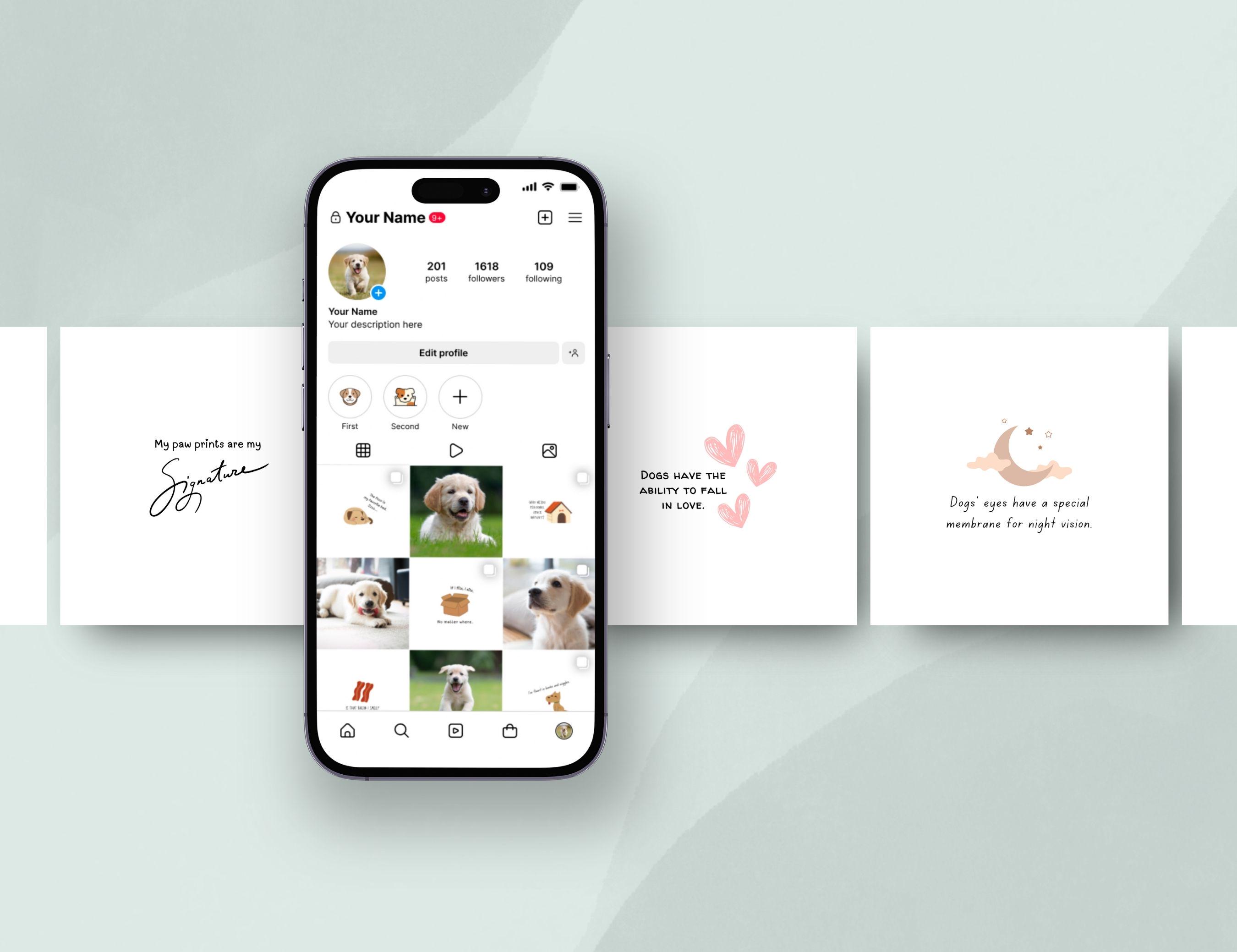 Customizable Pet Instagram Templates Social Media Posts Planner Pet ...