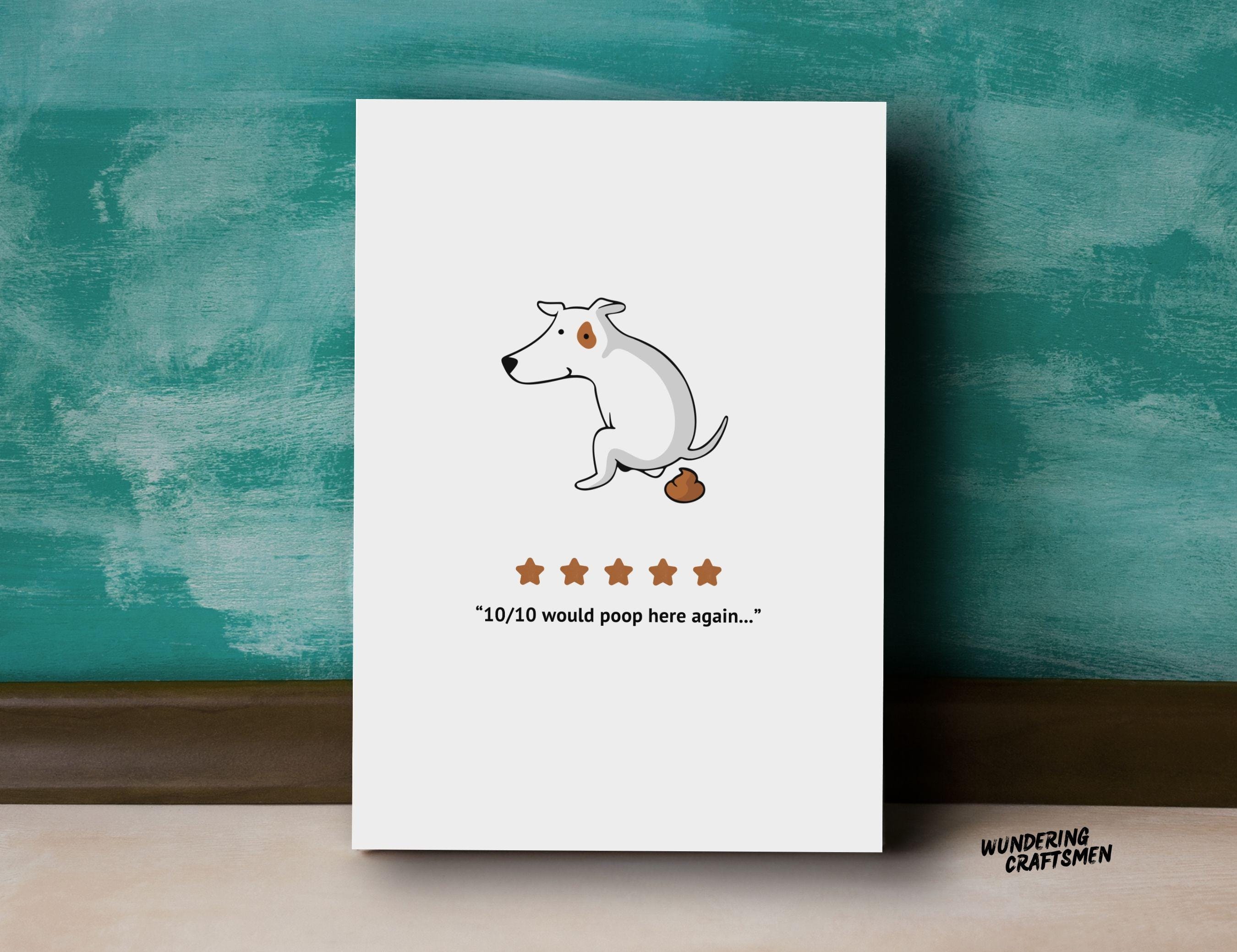 Pooping Dog Print Funny Toilet Dog Poster Funny Dog Print Bathroom ...