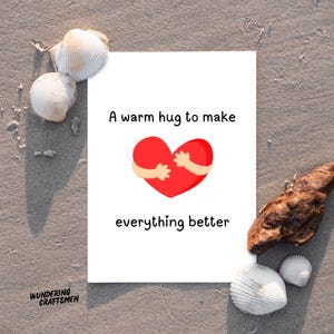 Warm Hug Card Printable Personalized Cheer up Card Print at Home ...