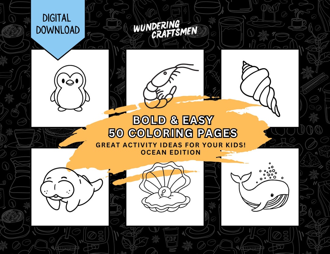 Ocean Sea Animals Coloring Book for Kids Sea Creature Coloring Book for ...