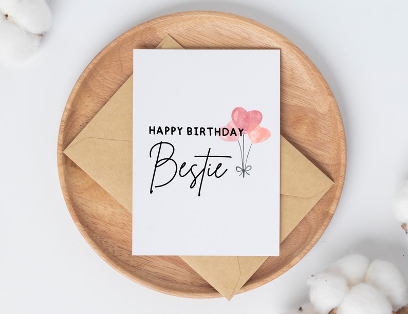 Editable Bestie Birthday Card Digital Happy Birthday Card for Best ...