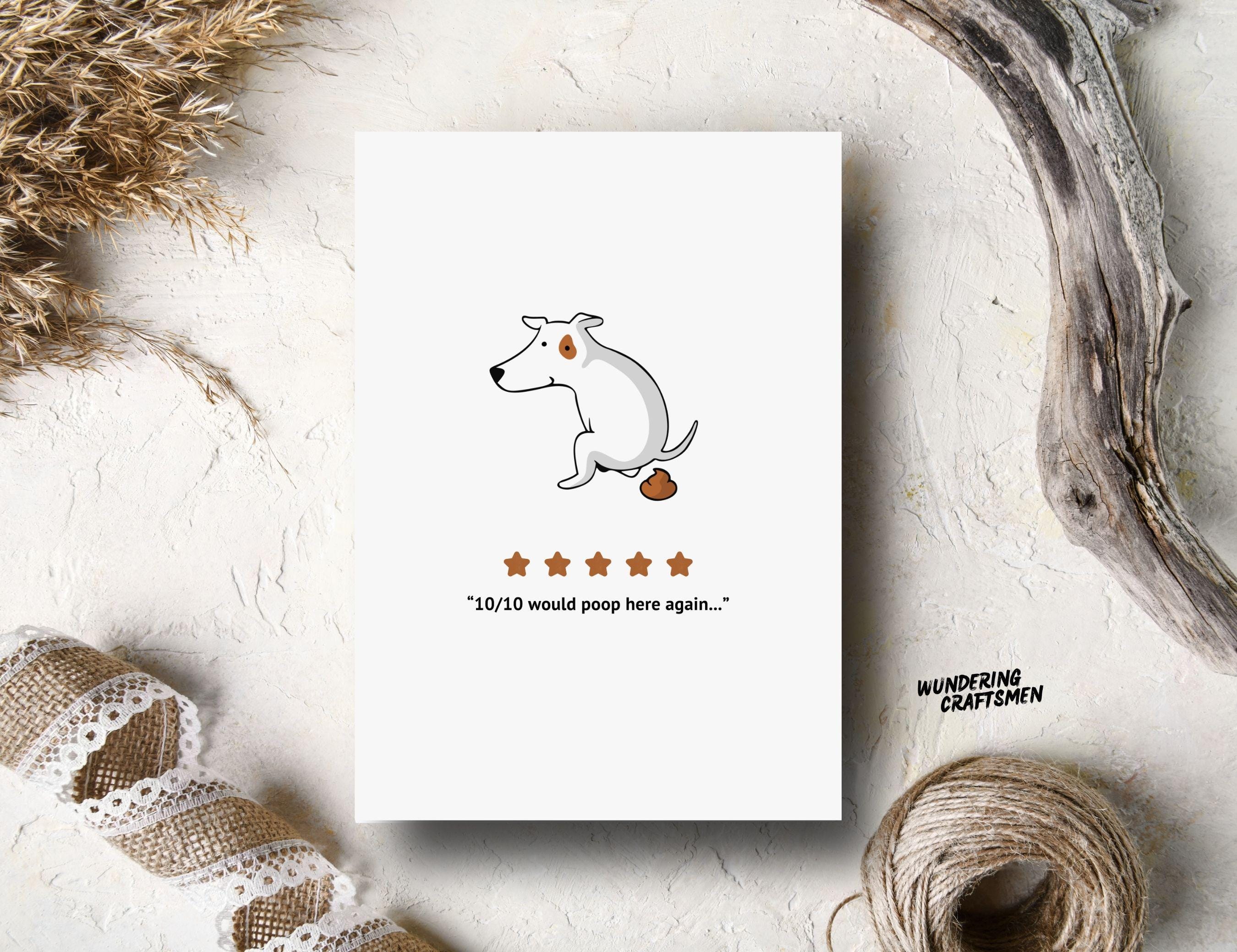 Pooping Dog Print Funny Toilet Dog Poster Funny Dog Print Bathroom ...
