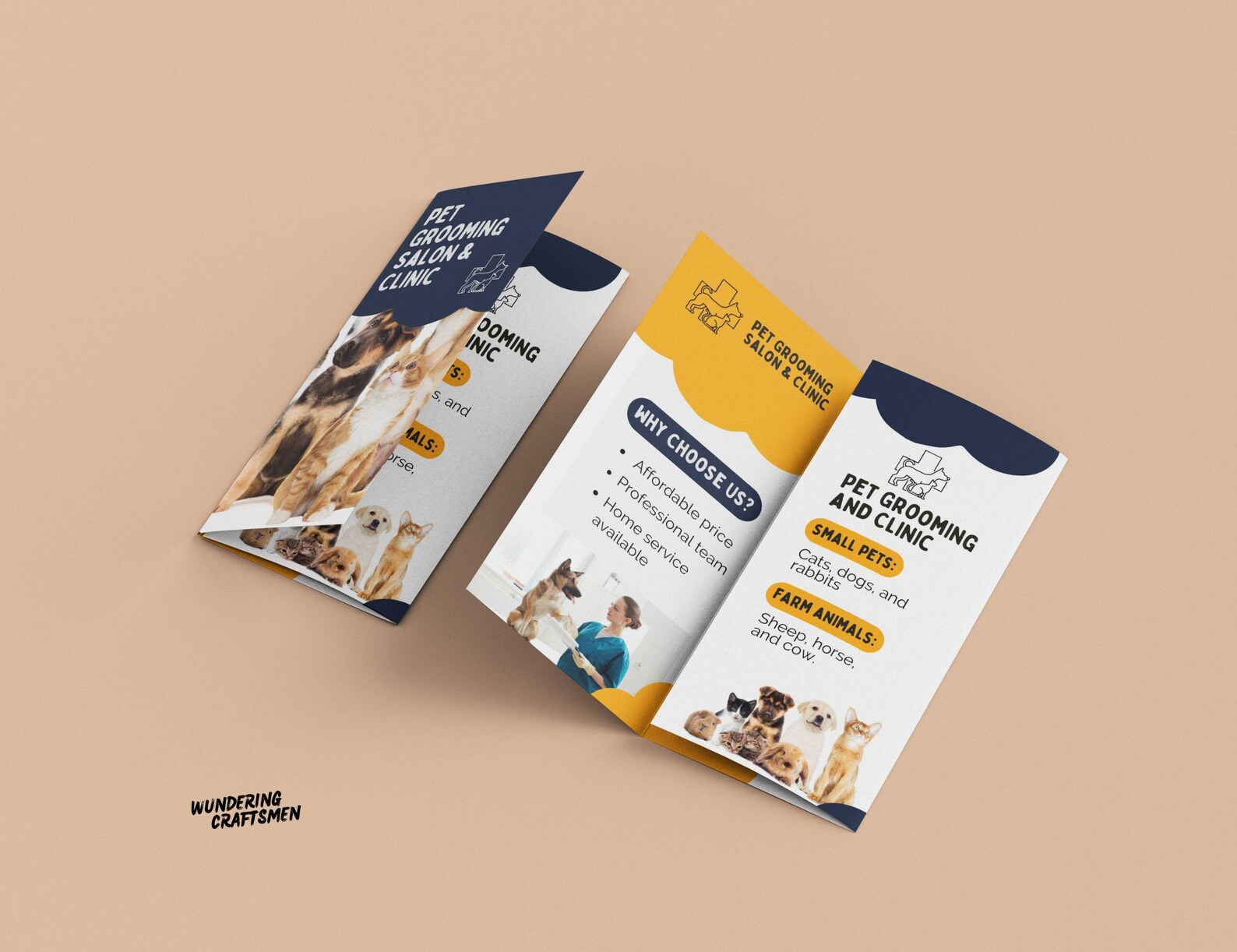 Trifold Pet Brochure Template Editable Minimalist Brochure Pet ...