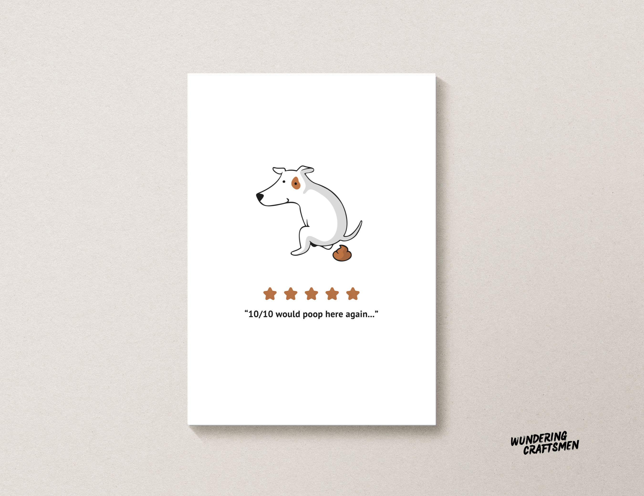 Pooping Dog Print Funny Toilet Dog Poster Funny Dog Print Bathroom ...