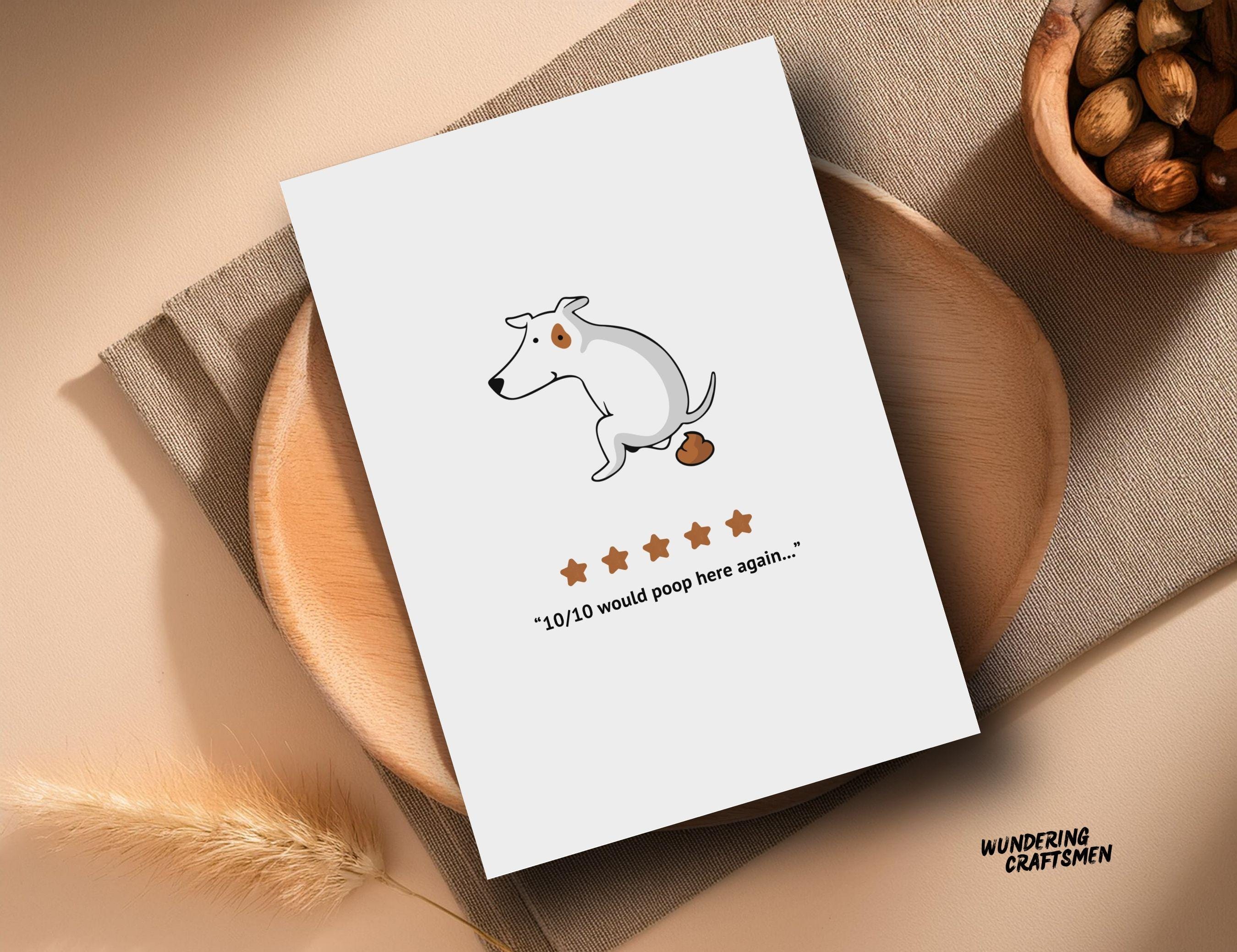 Pooping Dog Print Funny Toilet Dog Poster Funny Dog Print Bathroom ...