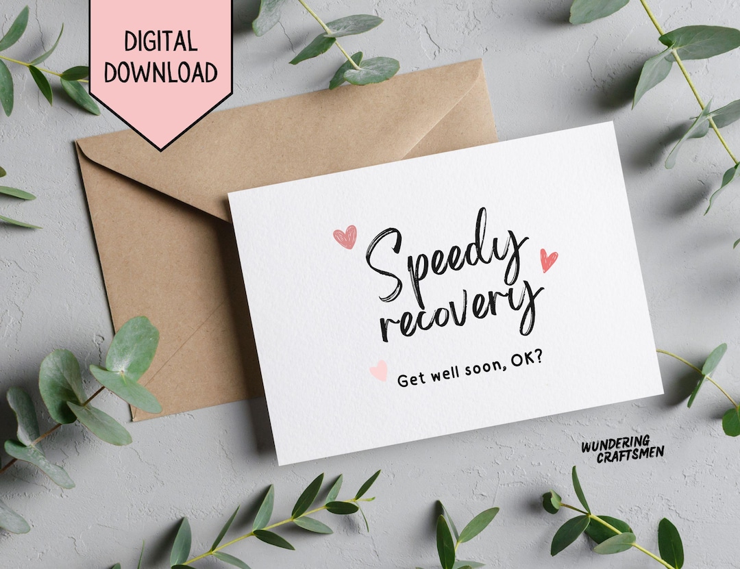 Editable Speedy Recovery Card Bestie Get Well Soon Card for Bff ...