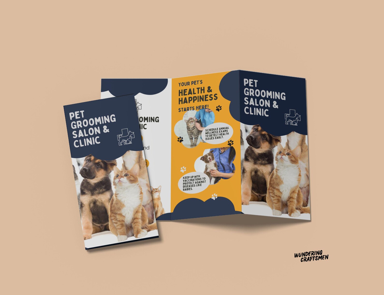 Trifold Pet Brochure Template Editable Minimalist Brochure Pet ...