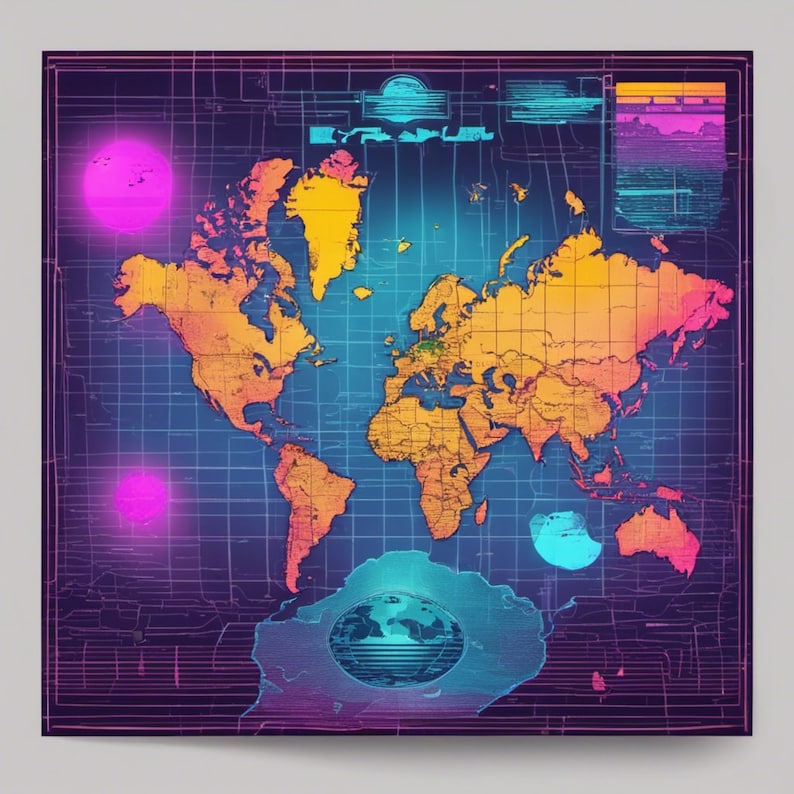 Vintage World Map PNG Antique Cartographydownload - Etsy