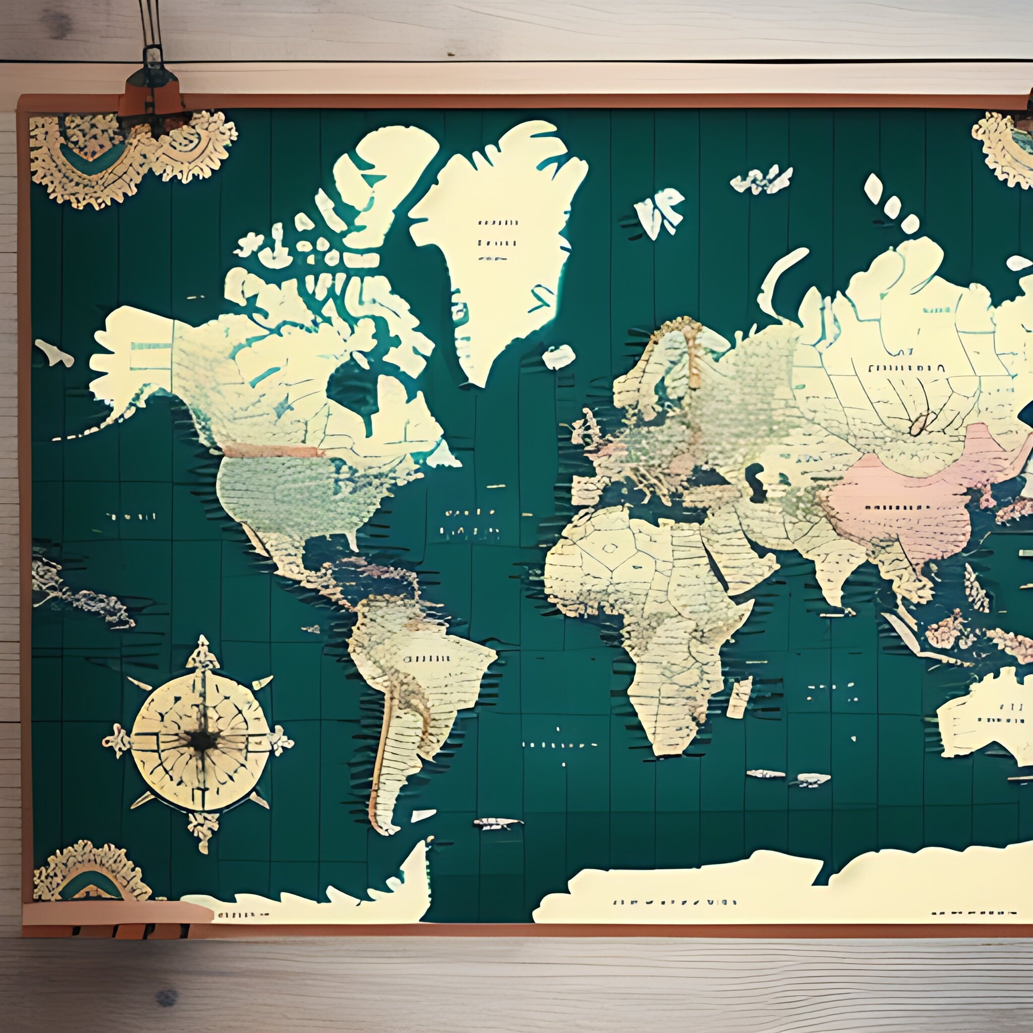 Vintage World Map PNG Antique Cartographydownload - Etsy